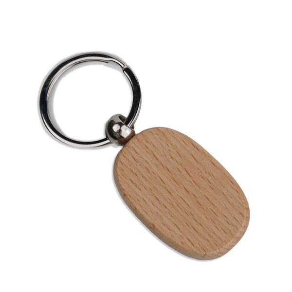 Wood Keychain Rounded with Key Ring (5 Pack) | Bulk Prices