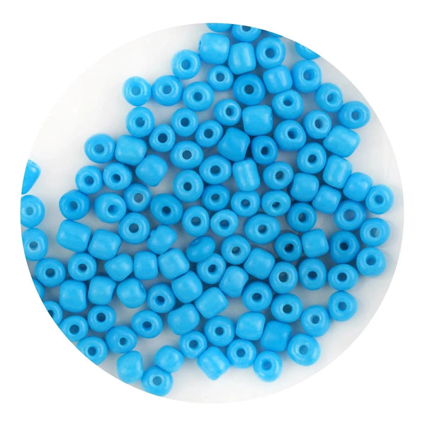 Glass Seed String Beads - Aqua (100 Beads - 4mm) | Bulk Prices