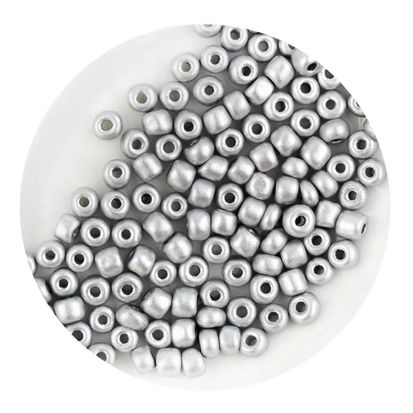 Glass Seed String Beads - Silver (500 Beads - 2mm) | Bulk Prices